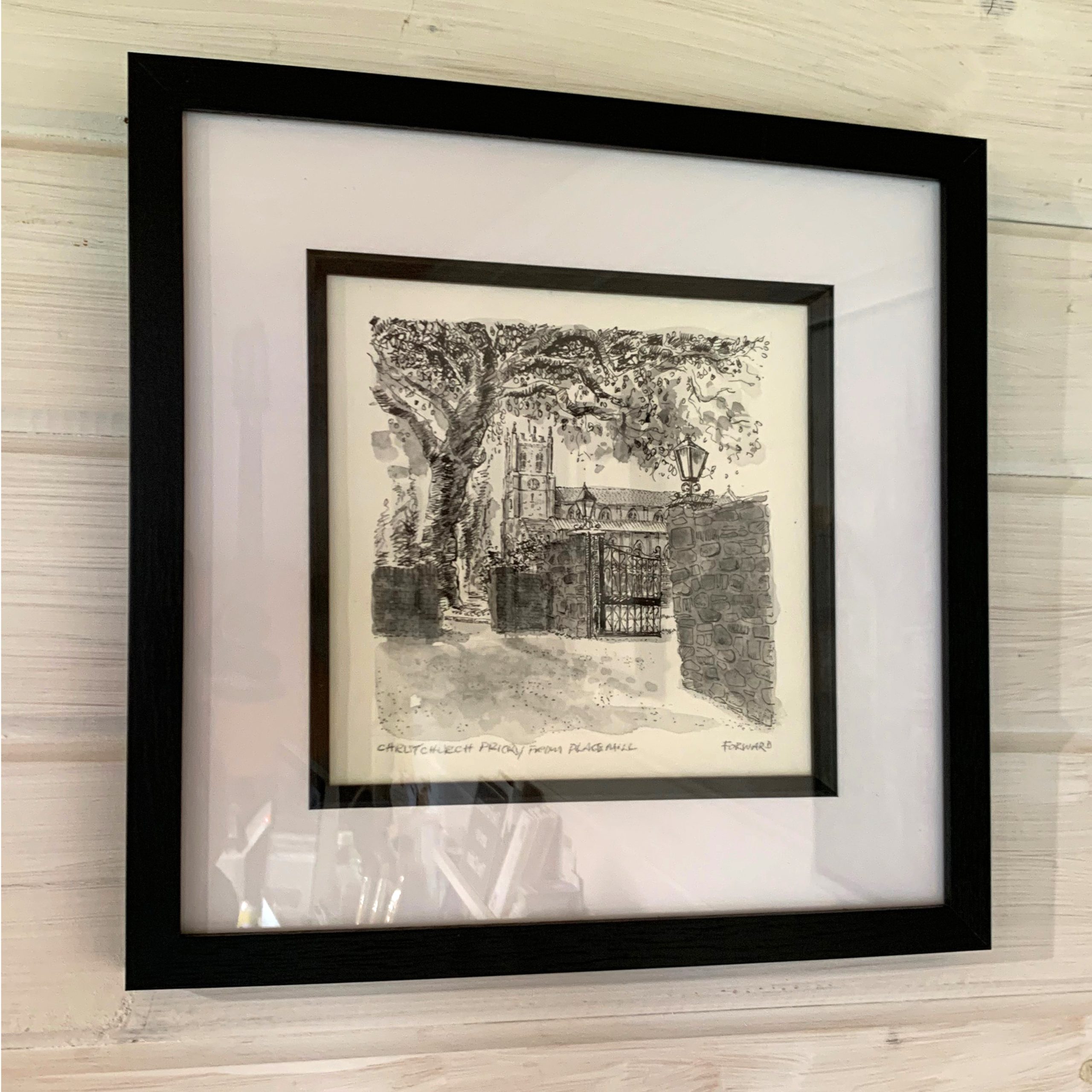 Christchurch Priory from Place Mill - Pen & Ink Drawing - Shaun Forward ...